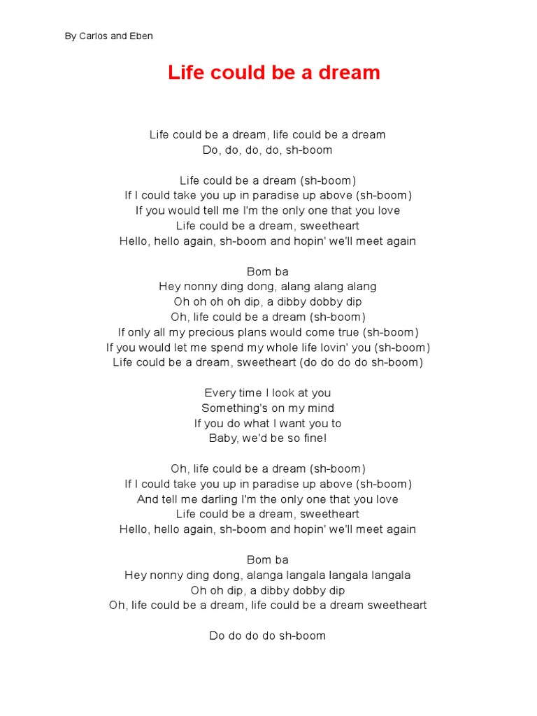 Life Could Be a Dream Lyrics | PDF | Poetry