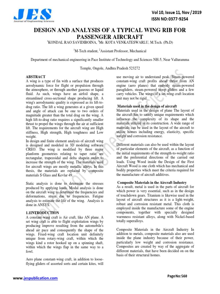 Design and Analysis of A Typical Wing Rib For Passenger Aircraft | PDF ...