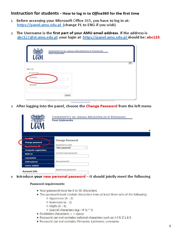 First Login To Office365 For Students | PDF | Computers