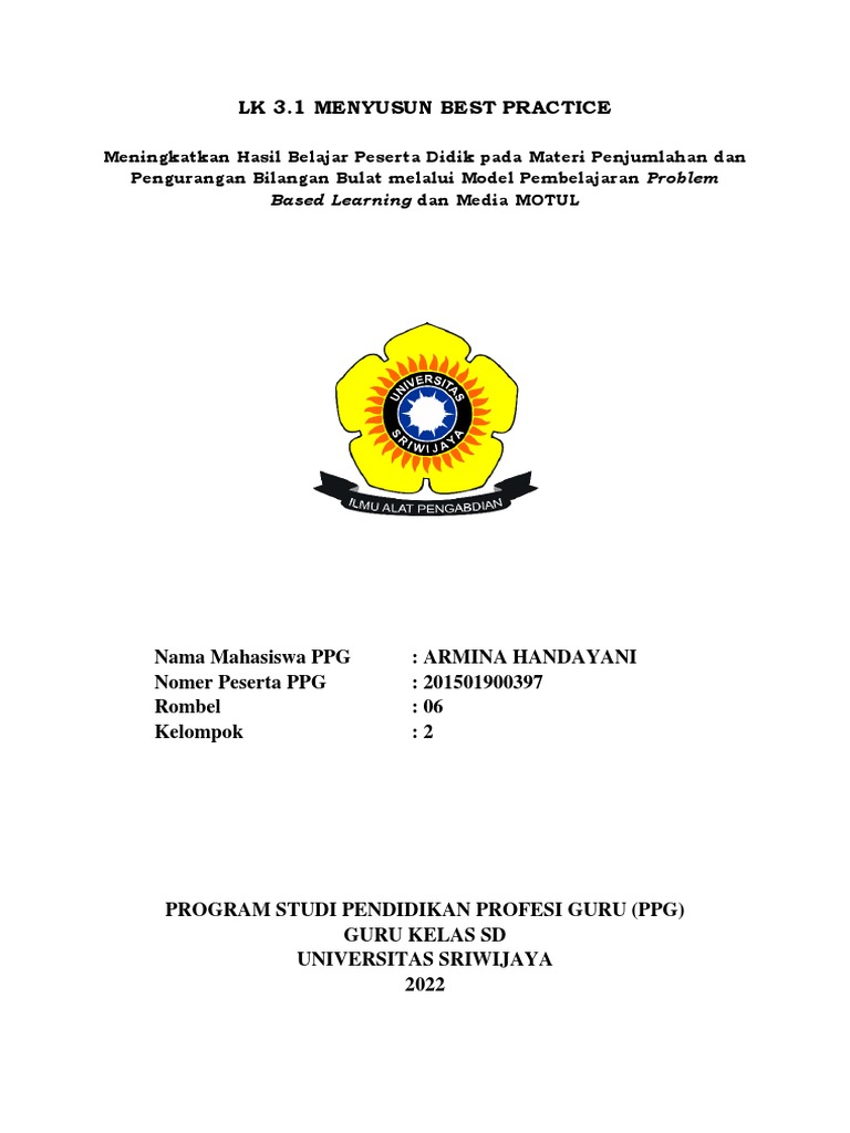 Best Practice PPG Daljab 2022 - Armina Handayani | PDF