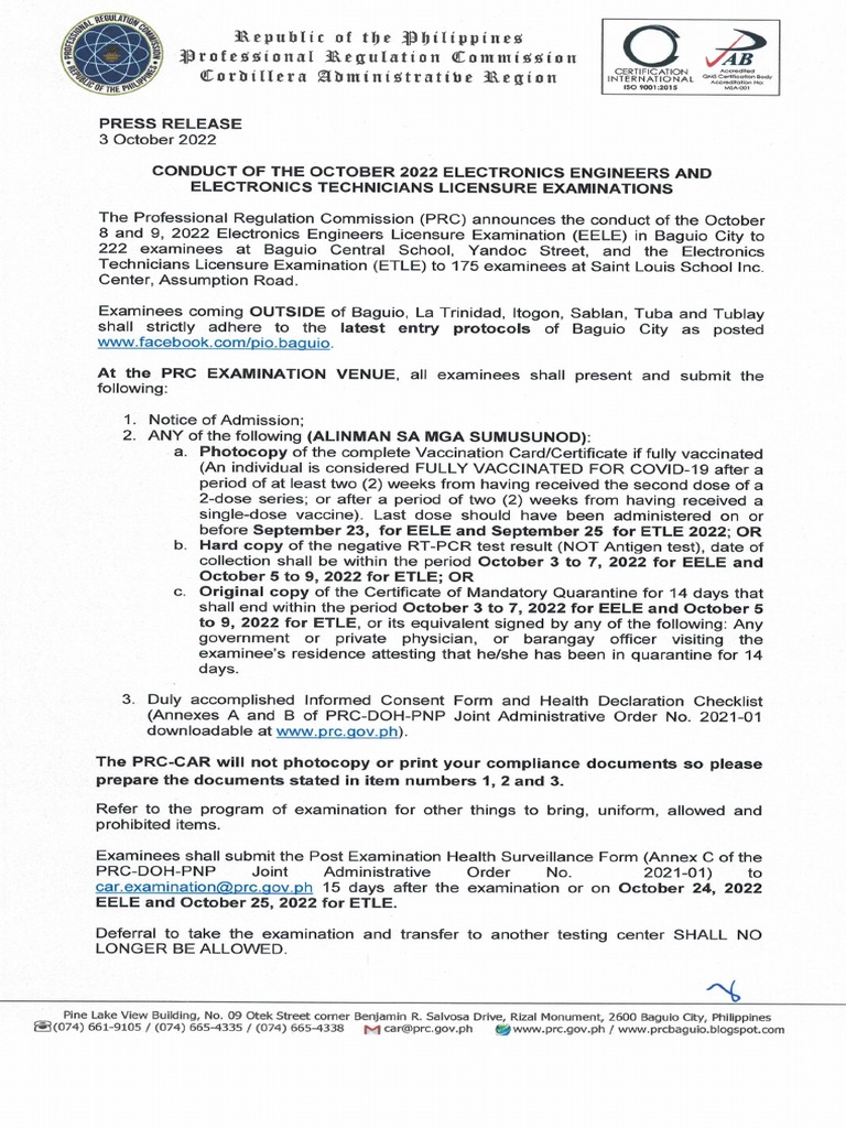 Electronics Technician Exam Guidelines 2022 | PDF | Universities And ...