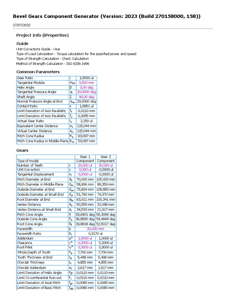 Bevel Gears Component Generator | PDF | Gear | Strength Of Materials