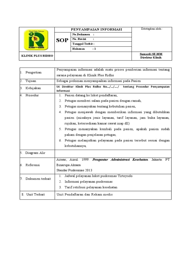 SOP Penyampaian Informasi | PDF | Sains & Matematika