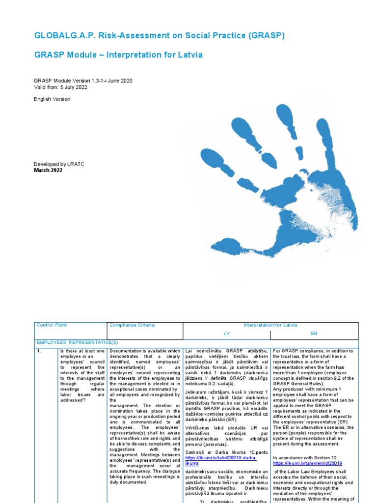 GRASP V1 3-1-I Interpretation Latvia en | PDF | Employment ...