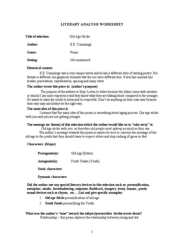 3.Prelim-Literary Criticism Activity 1 - Old Age Sticks-Deconstruction ...