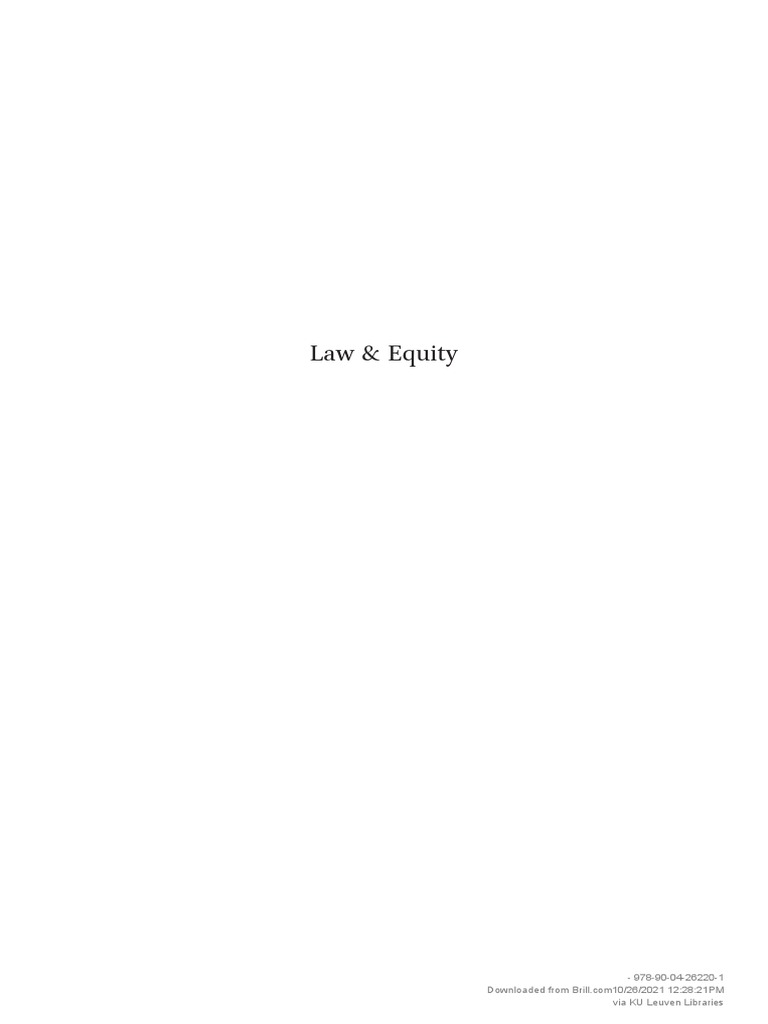 (9789004262201 - Law & Equity) Law & Equity | PDF | Equity (Law ...