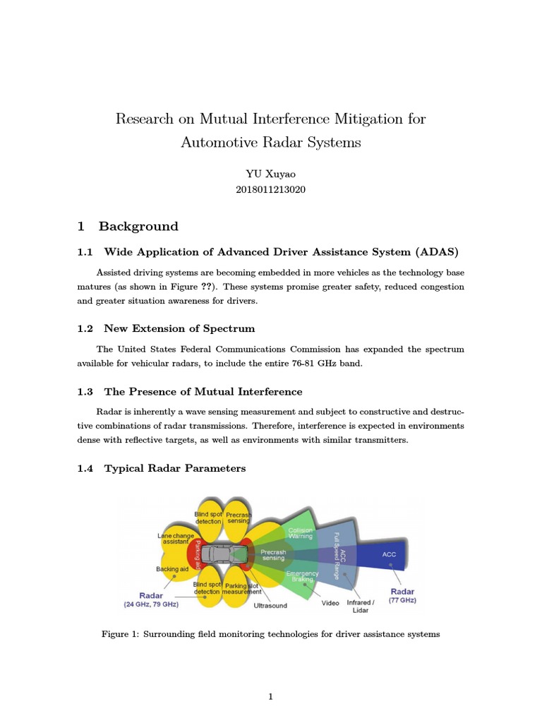 Mutual Interference Mitigation For Automotive Radar Systems Download