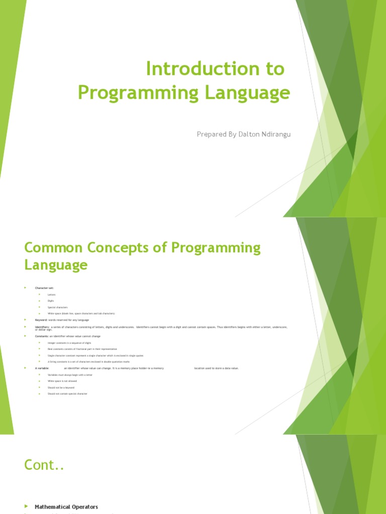 Week 2 Introduction To Programming Language In C Download Free Pdf Data Type C 