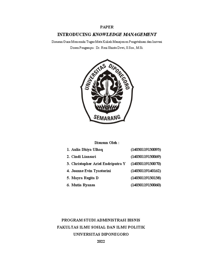 Kelompok 1 - Introducing Knowledge Management | PDF