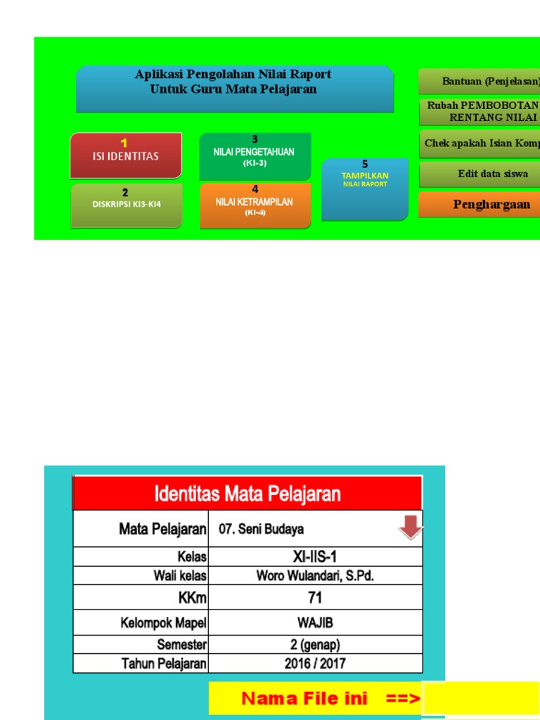 Aplikasi Pengolahan Nilai Raport Untuk Guru Mata Pelajaran: Isi ...