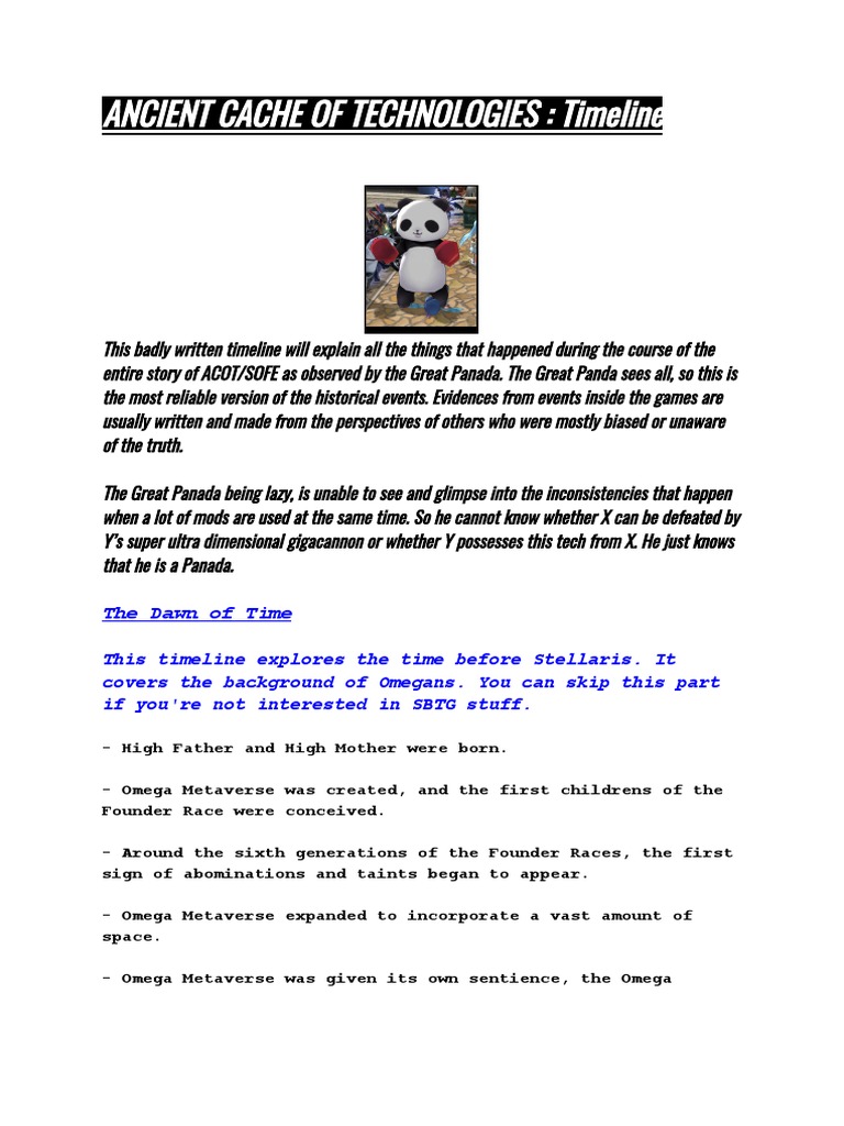 ANCIENT CACHE OF TECHNOLOGIES Timeline | PDF