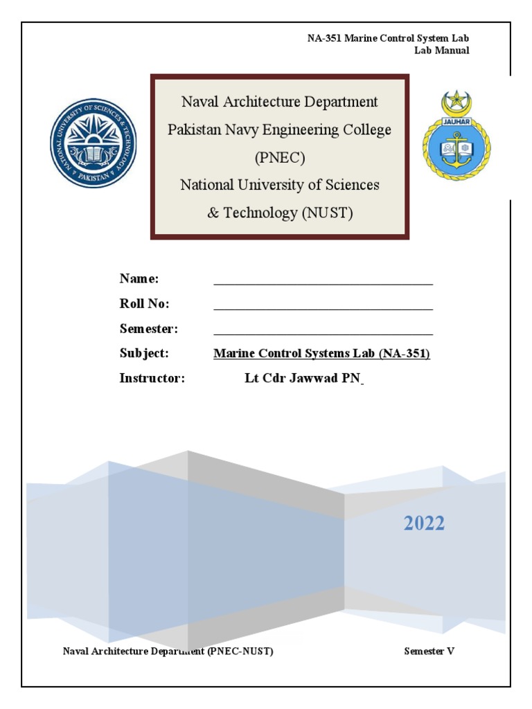 Marine Control Systems Lab Manual | PDF | Electrical Engineering ...