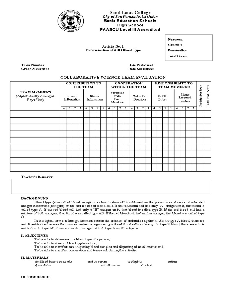 Blood Typing Lab Activity Guide | PDF | Blood Type | Biotechnology