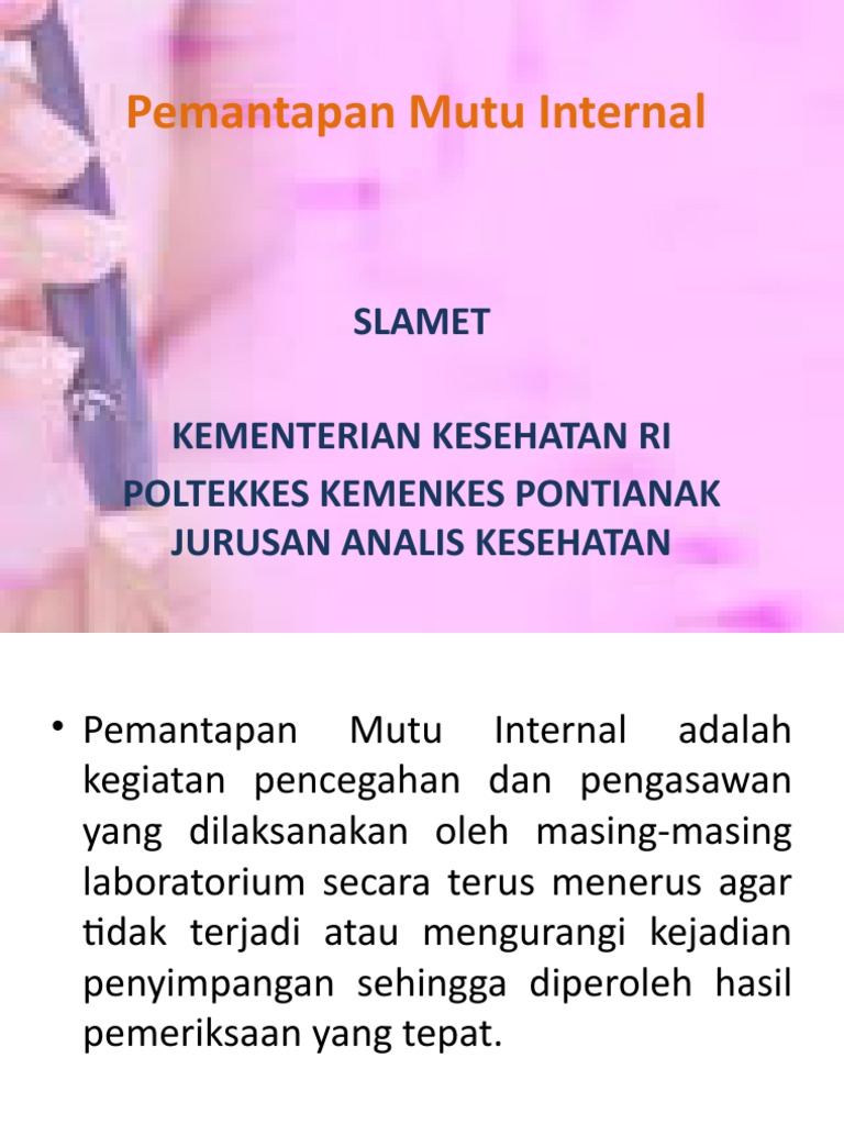 Pemantapan Mutu Internal Poct | PDF | Sains & Matematika