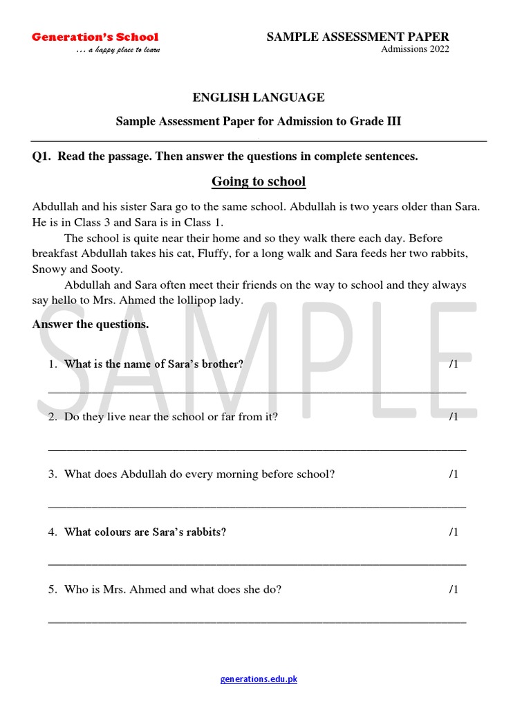 Sample-Assessment-Paper-Grade-III-2022 | PDF