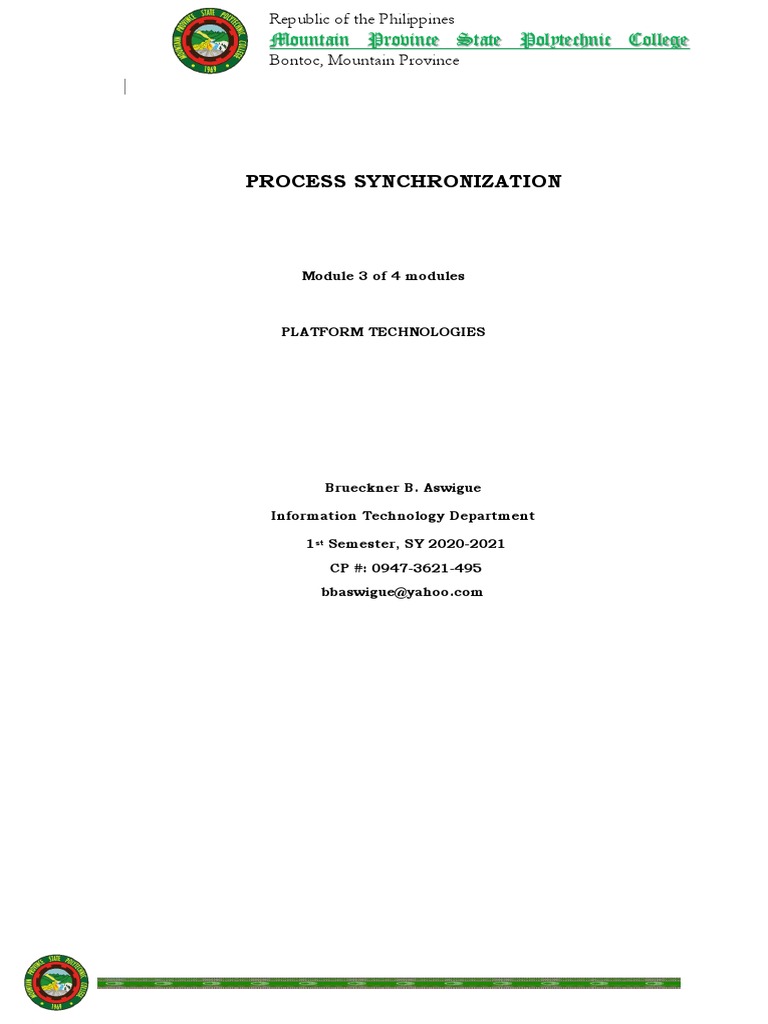 Platform Technologies Module 3 | PDF | Scheduling (Computing) | Process (Computing)