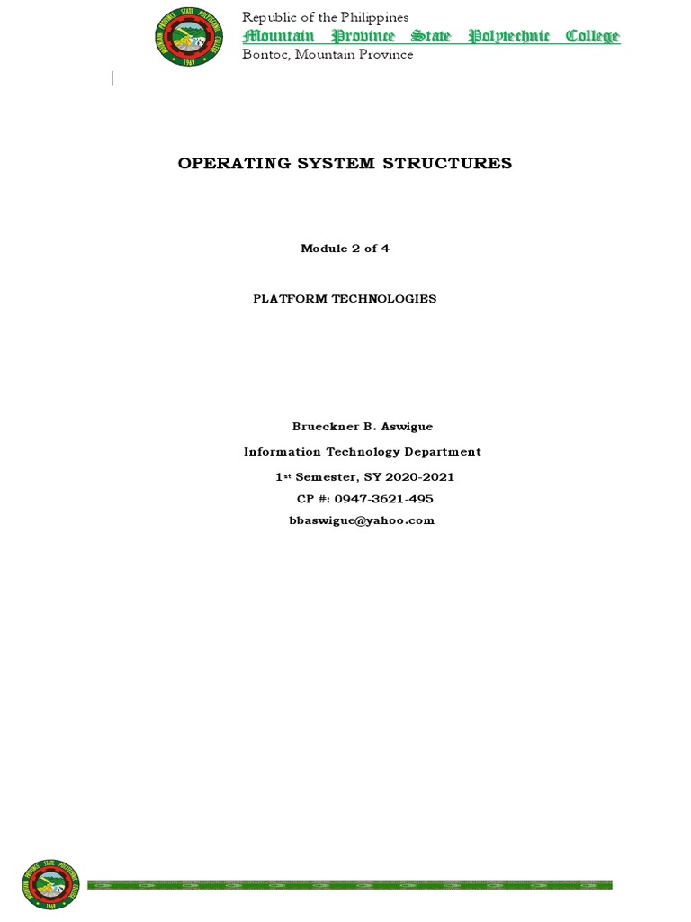 Platform Technologies Module 2 | PDF | Kernel (Operating System) | Operating System