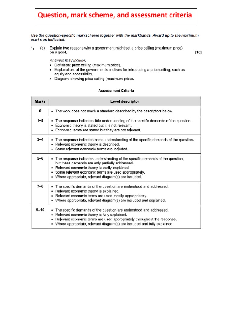 10 Mark Question Assessment Guide | PDF