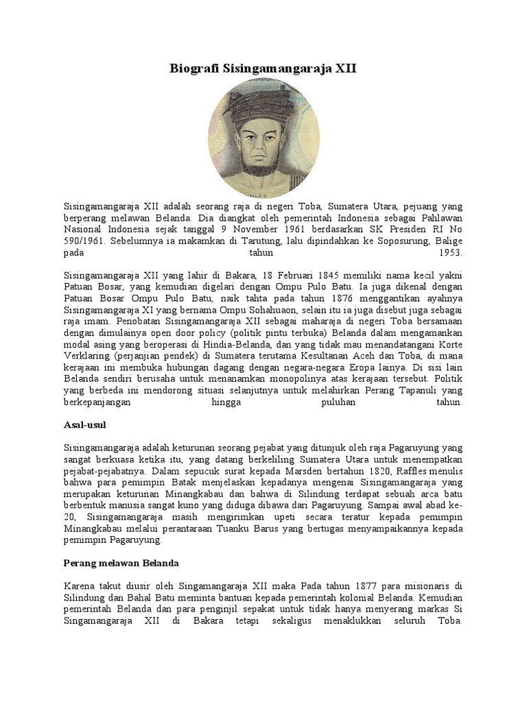 Biografi Sisingamangaraja XII | PDF