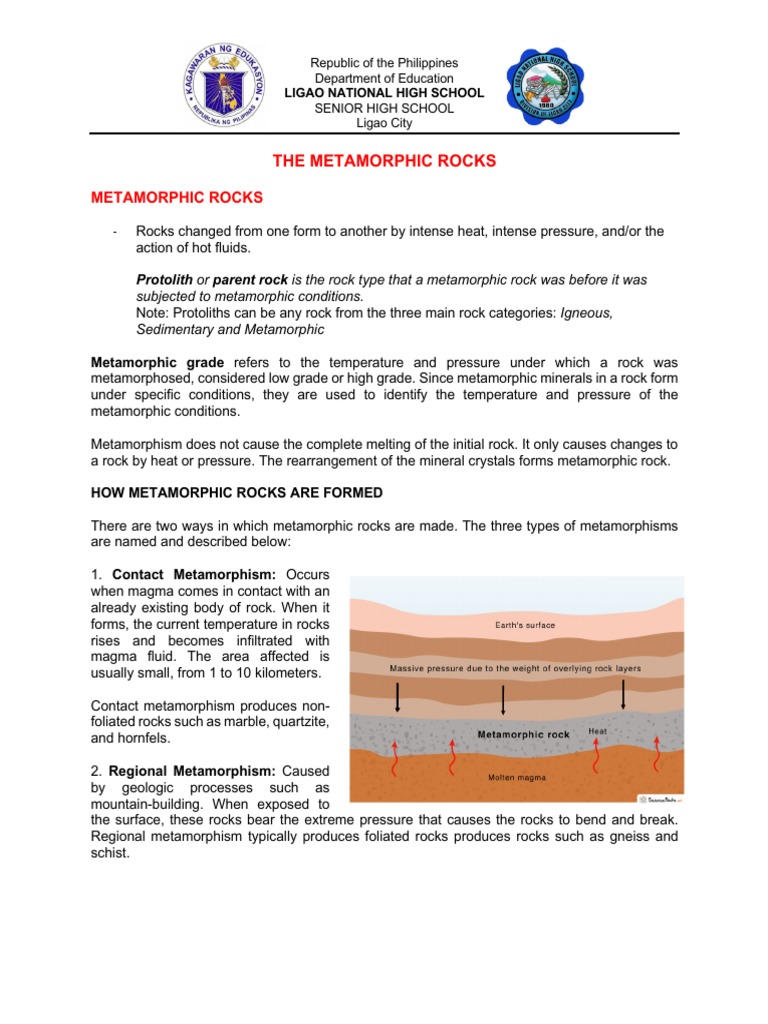 04 Handout Metamorphic Rocks | Download Free PDF | Rock (Geology) | Geology