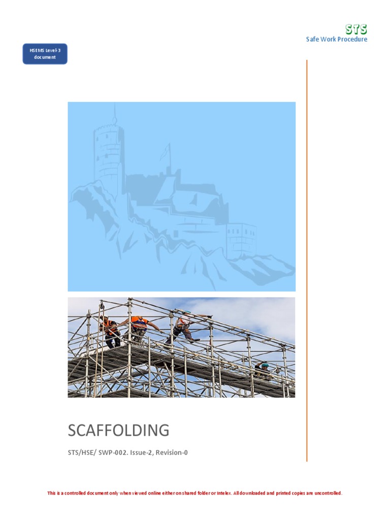 Safe Work Procedure for Scaffolding | PDF