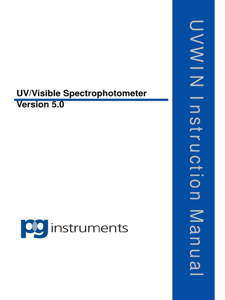Uvwin 50 Software Operation Manual v2 | PDF | Ultraviolet–Visible Spectroscopy | Spectrophotometry