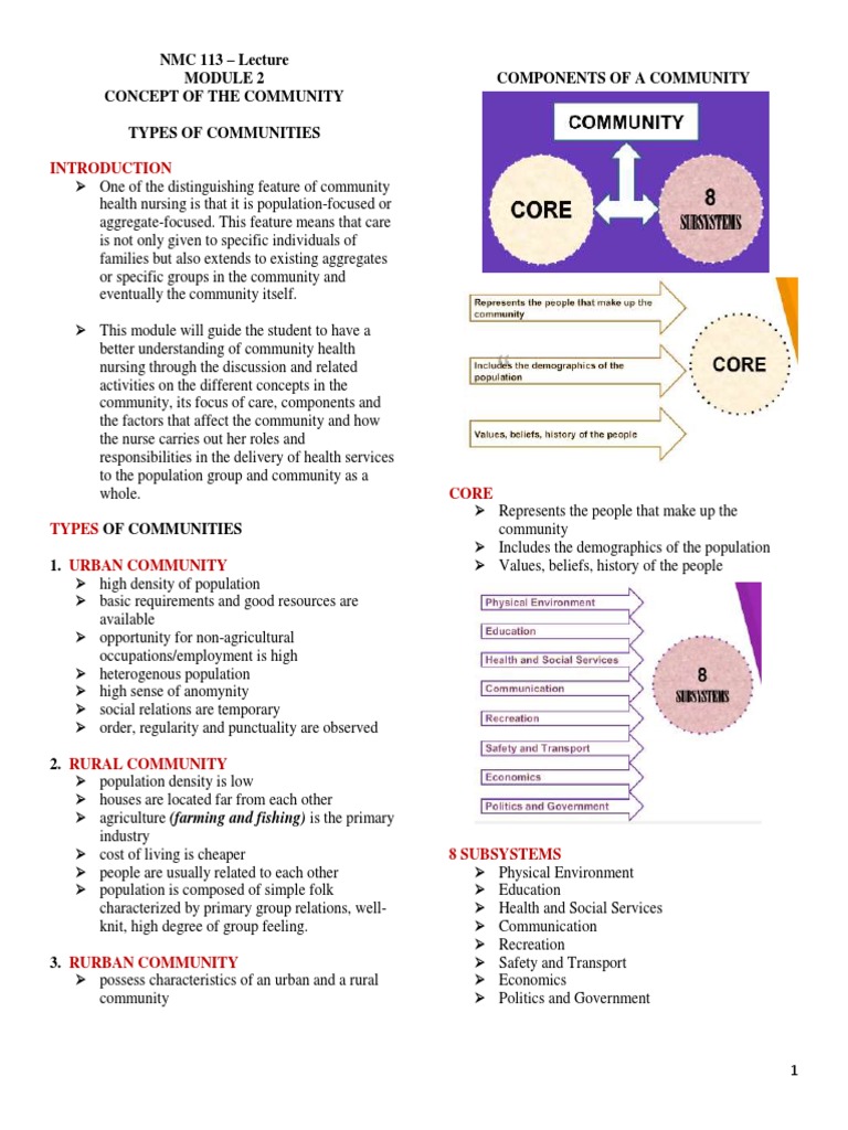 Community Health Nursing Lecture Module 2 Pdf Cost Of Living