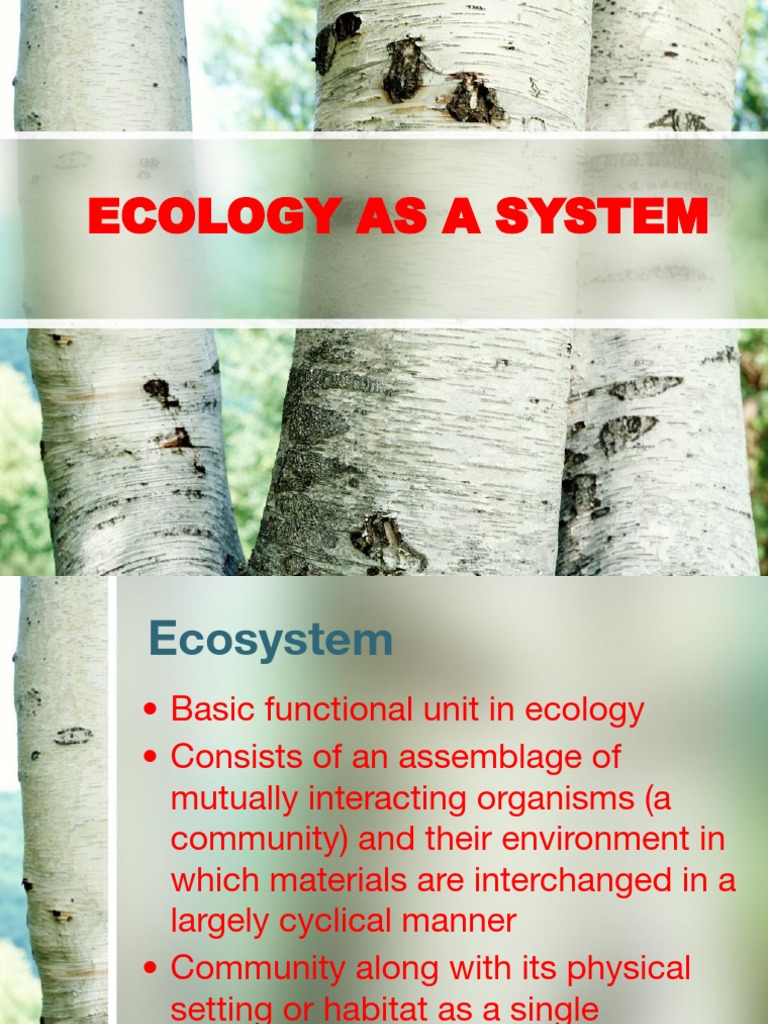2 Ecology As A System | PDF | Ecosystem | Ecology