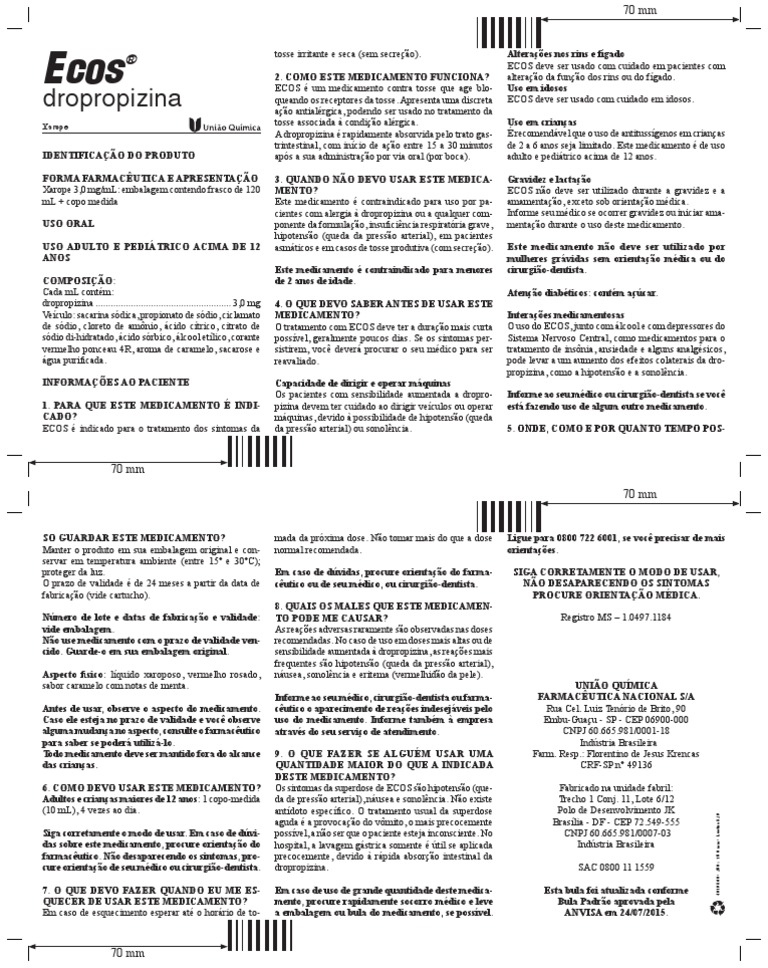 Bula Ecos Xpe | Download grátis PDF | Gravidez | Tosse