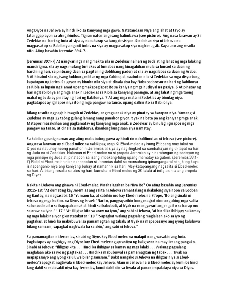 Kayamanan Mula Sa Salita NG Diyos Jeremias 39-43 | PDF