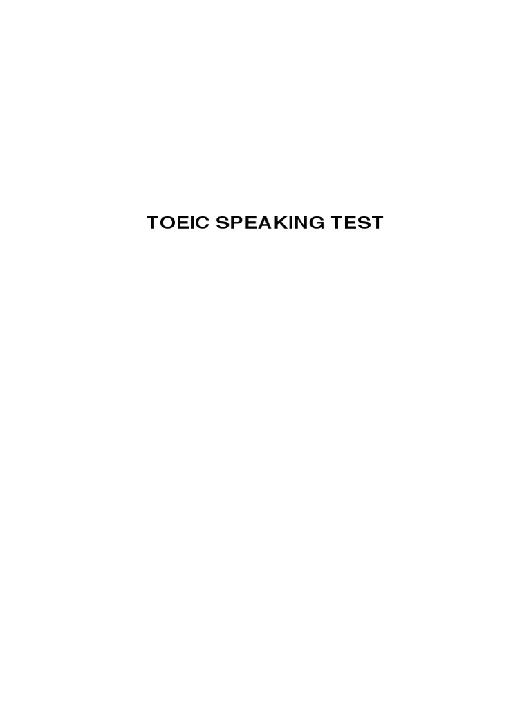 TOEIC Speaking Test - 2 | PDF | Dough