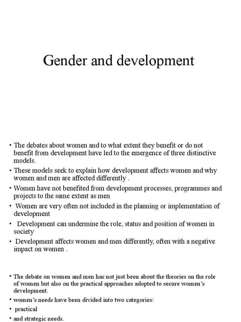 Gender and Development | PDF | Gender And Development | Economies