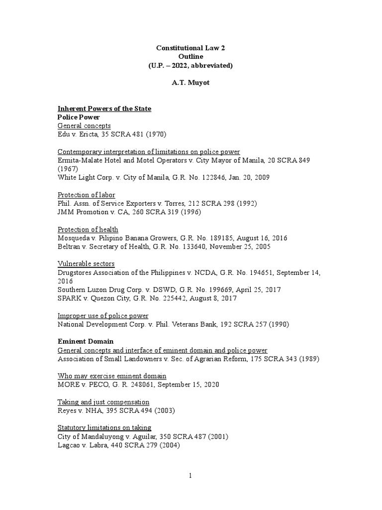 Consti 2 Syllabus | PDF | Government | Public Law