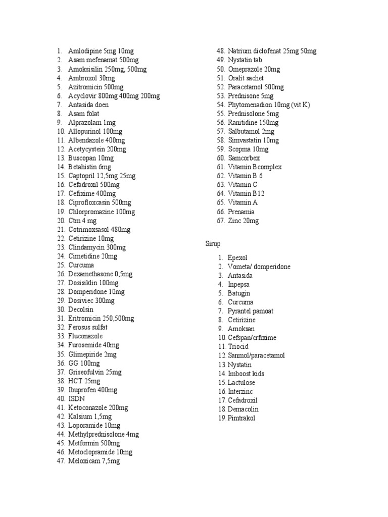 Daftar Obat Pdf Organic Compounds Health Care