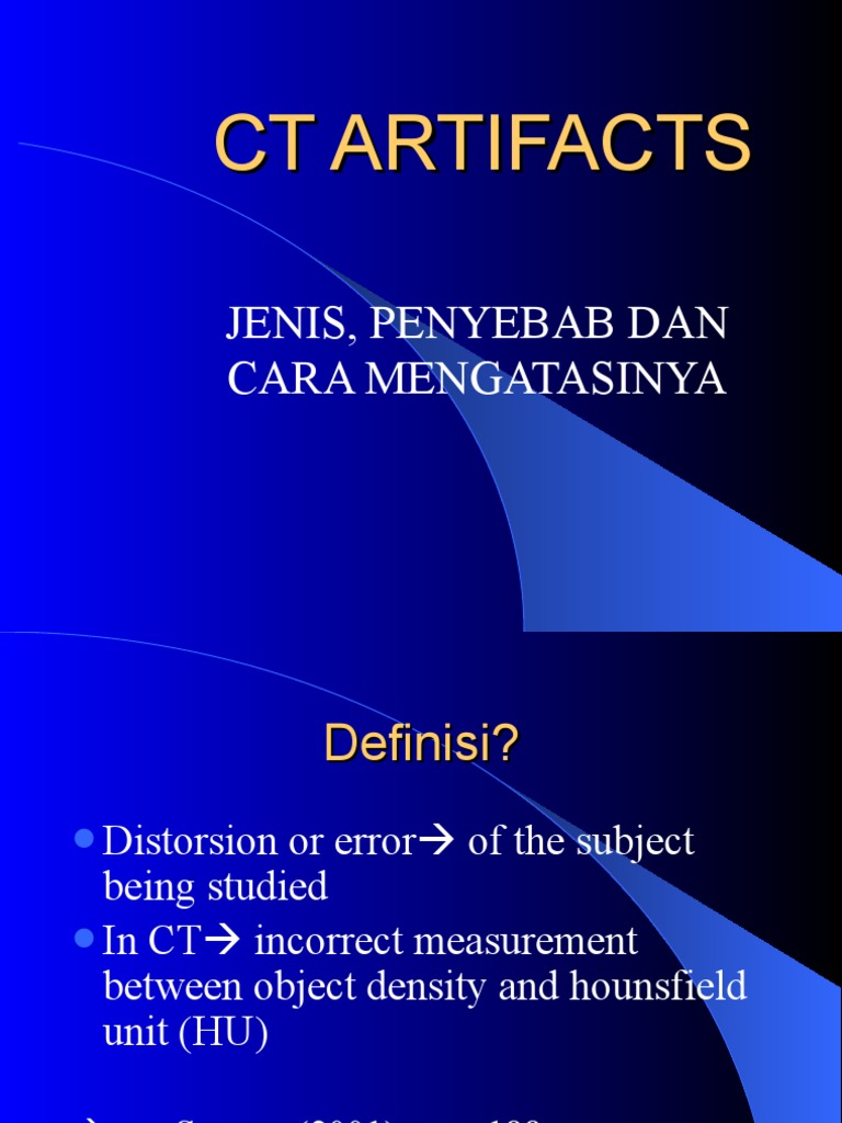 CT Artifacts | PDF | Sains & Matematika