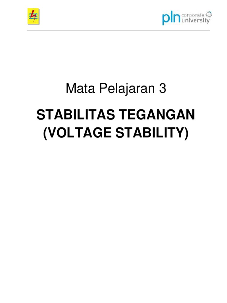 Stabilitas Tegangan (Voltage Stability) | PDF
