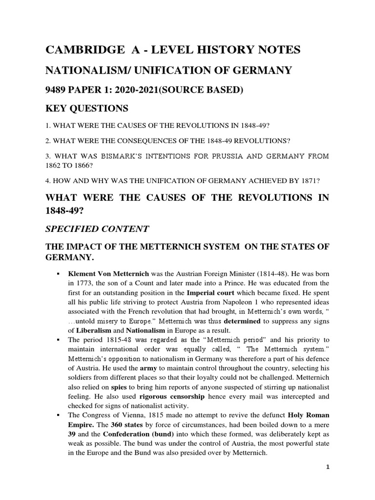 History Germany | PDF | Otto Von Bismarck | Prussia