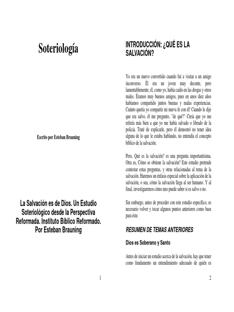 Esteban Brauning - Soteriologia | PDF | Salvación | Pecado