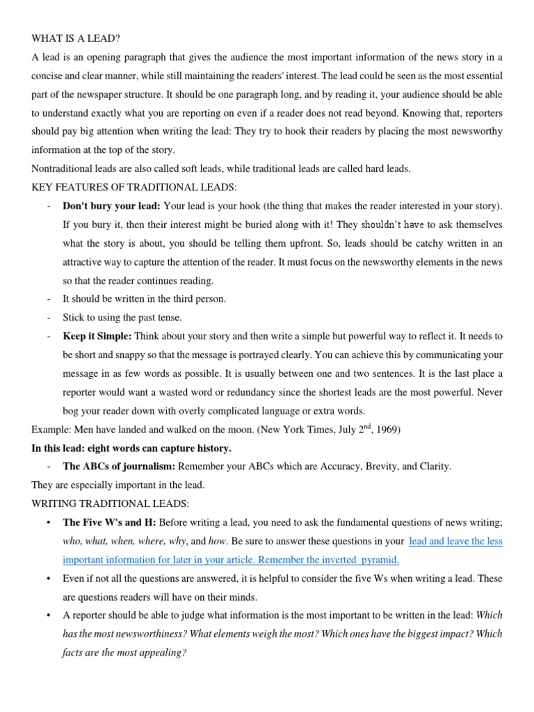 What Is A Lead | PDF | News