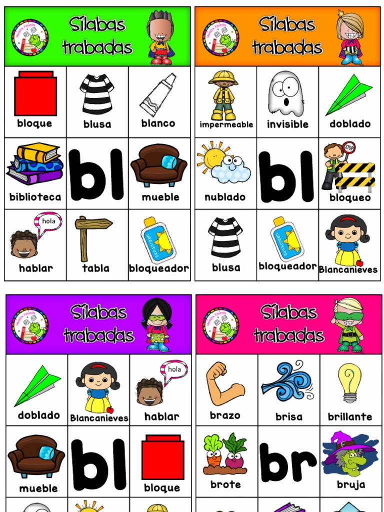 Lotería Sílabas Trabadas | PDF