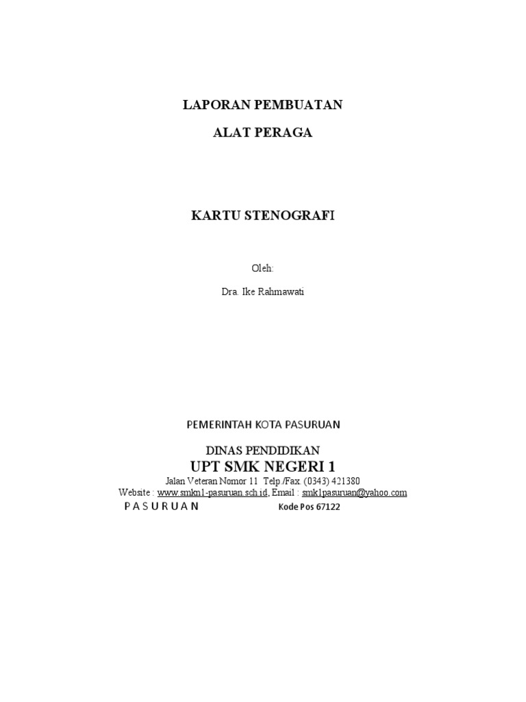 Contoh Laporan Alat Peraga | PDF