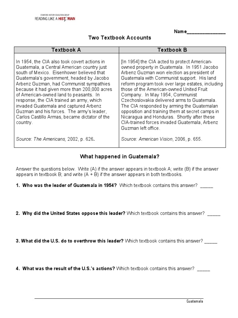 Cold War in Guatemala Student Materials | PDF | Guatemala ...