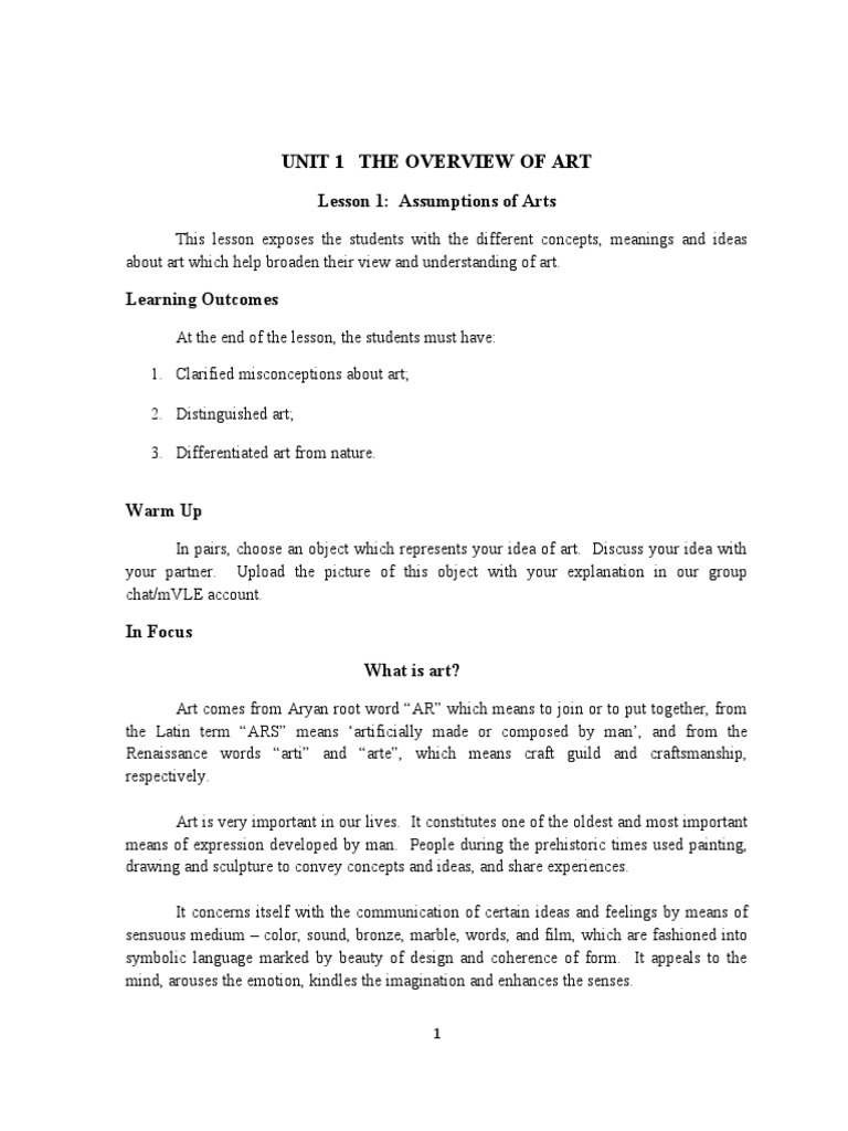 HUm 01 - Unit 1 - For Reading | PDF | The Arts | Etching