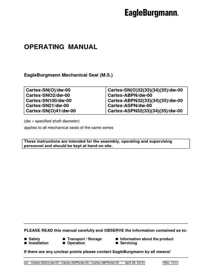 CARTEX SN O DW 00 - en | PDF | Screw | Pipe (Fluid Conveyance)