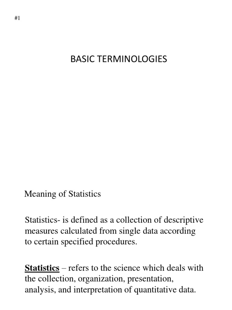 Presentation1 Statistics Edited | PDF | Statistics | Level Of Measurement
