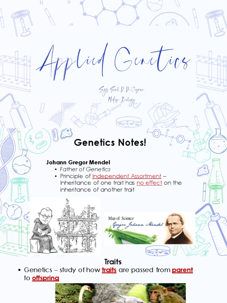 Lecture 4.2 - Applied-Genetics | PDF | Gene | Dominance (Genetics)