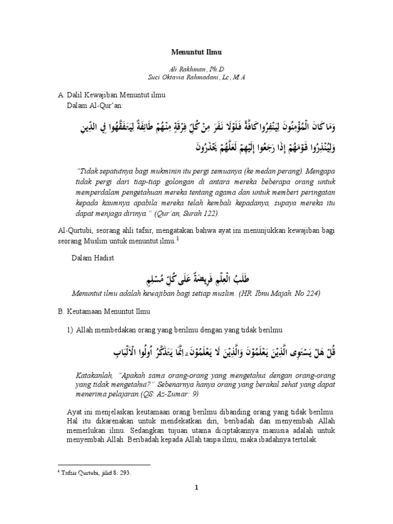 Keutamaan Menuntut Ilmu | PDF