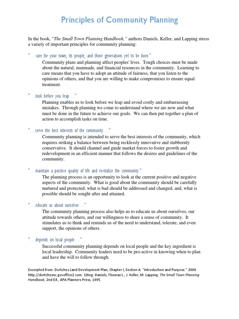 Principles of Community Planning | PDF | Career & Growth