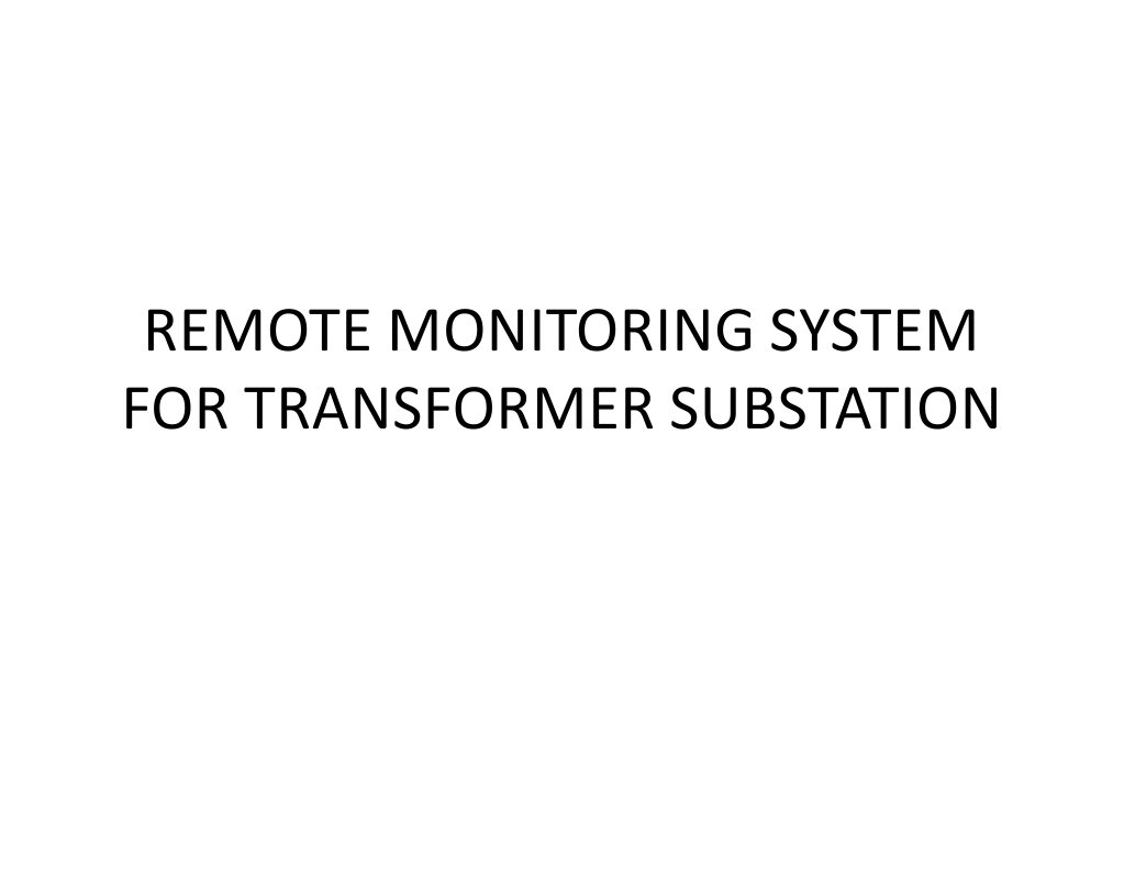 Remote Monitoring System For Transformer Substation | PDF