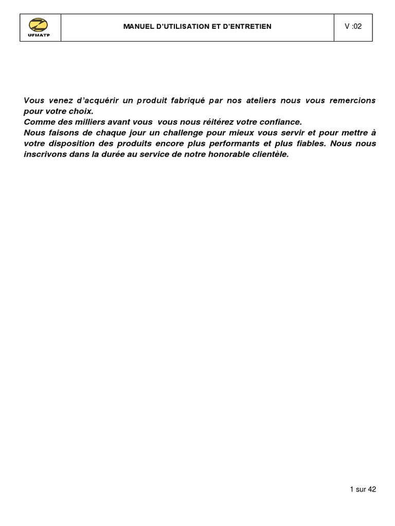 Manuel D'Utilisation Et D'Entretien | PDF | Huile de moteur | Béton